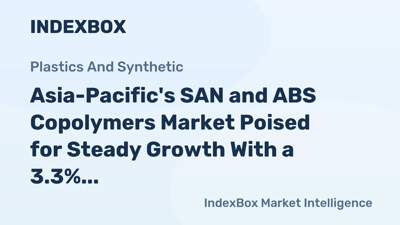Asia-Pacific's SAN and ABS Copolymers Market Poised for Steady Growth With a 3.3% CAGR in Value Through 2035