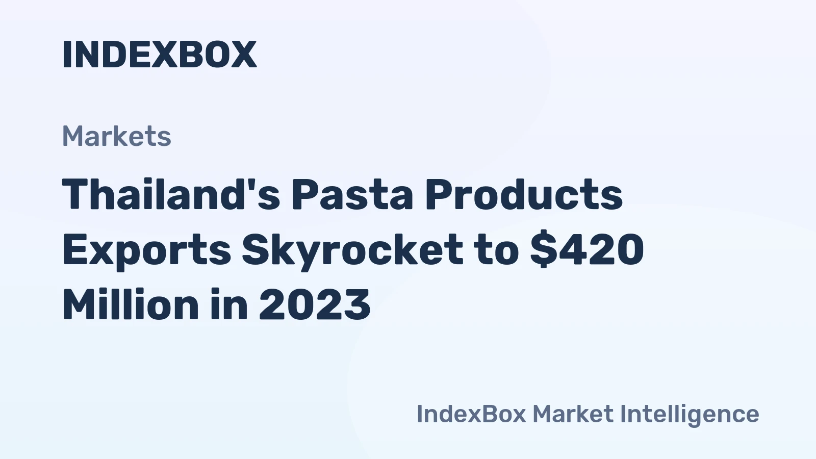 Thailand's Pasta Products Exports Skyrocket to $420 Million in 2023