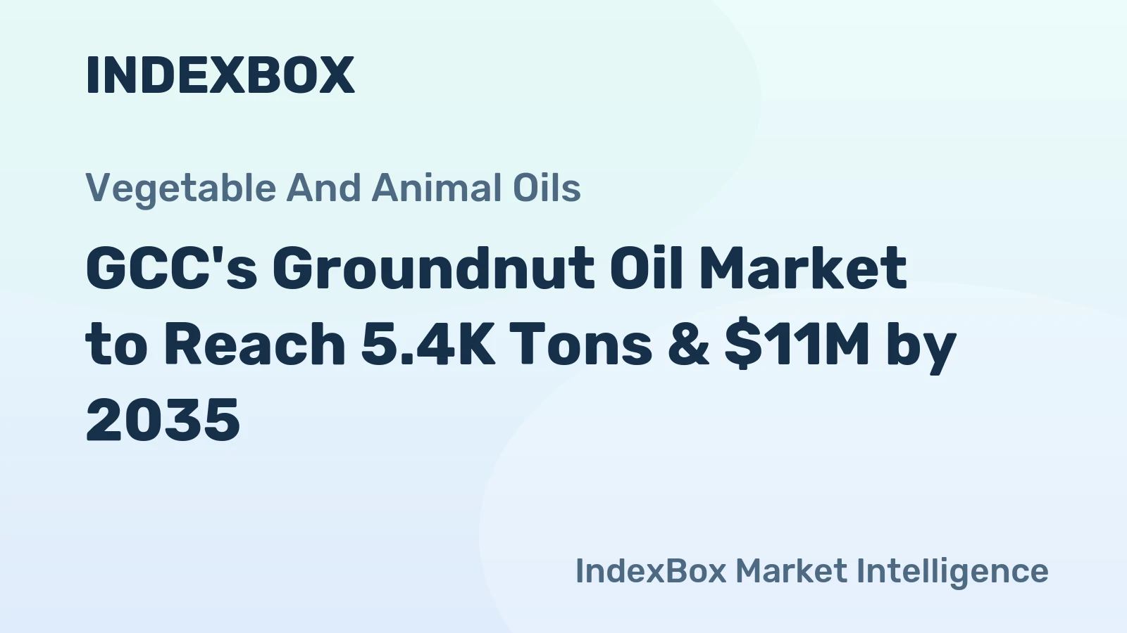 GCC's Groundnut Oil Market to Reach 5.4K Tons & $11M by 2035