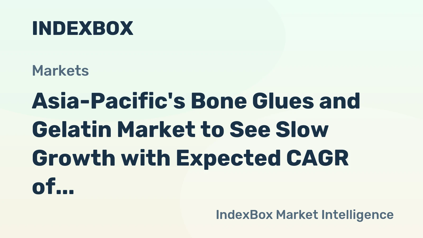 Asia-Pacific's Bone Glues and Gelatin Market to See Slow Growth with Expected CAGR of +0.4% by 2035