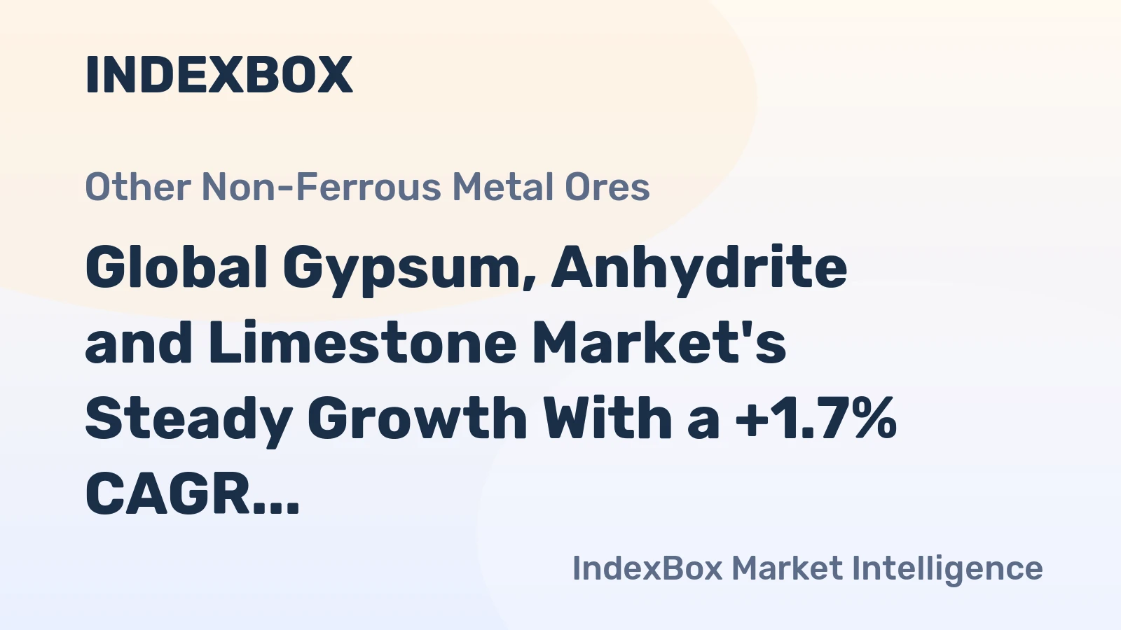 Global Gypsum, Anhydrite and Limestone Market's Steady Growth With a +1.7% CAGR in Value Forecast to 2035