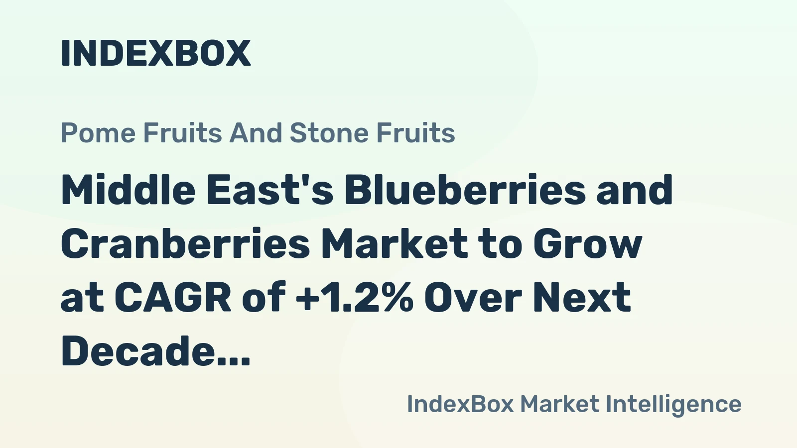 Middle East's Blueberries and Cranberries Market to Grow at CAGR of +1.2% Over Next Decade