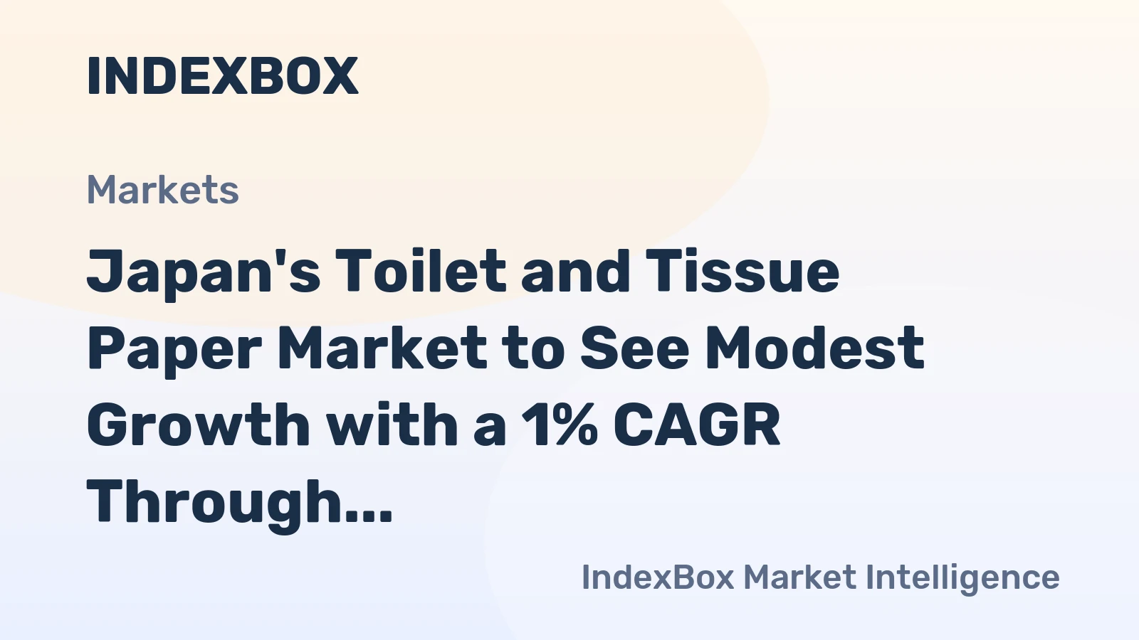 Japan's Toilet and Tissue Paper Market to See Modest Growth with a 1% CAGR Through 2035