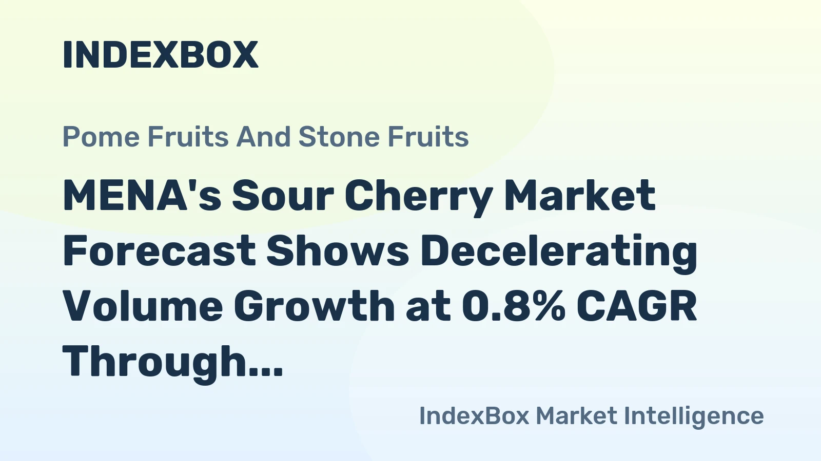 MENA's Sour Cherry Market Forecast Shows Decelerating Volume Growth at 0.8% CAGR Through 2035