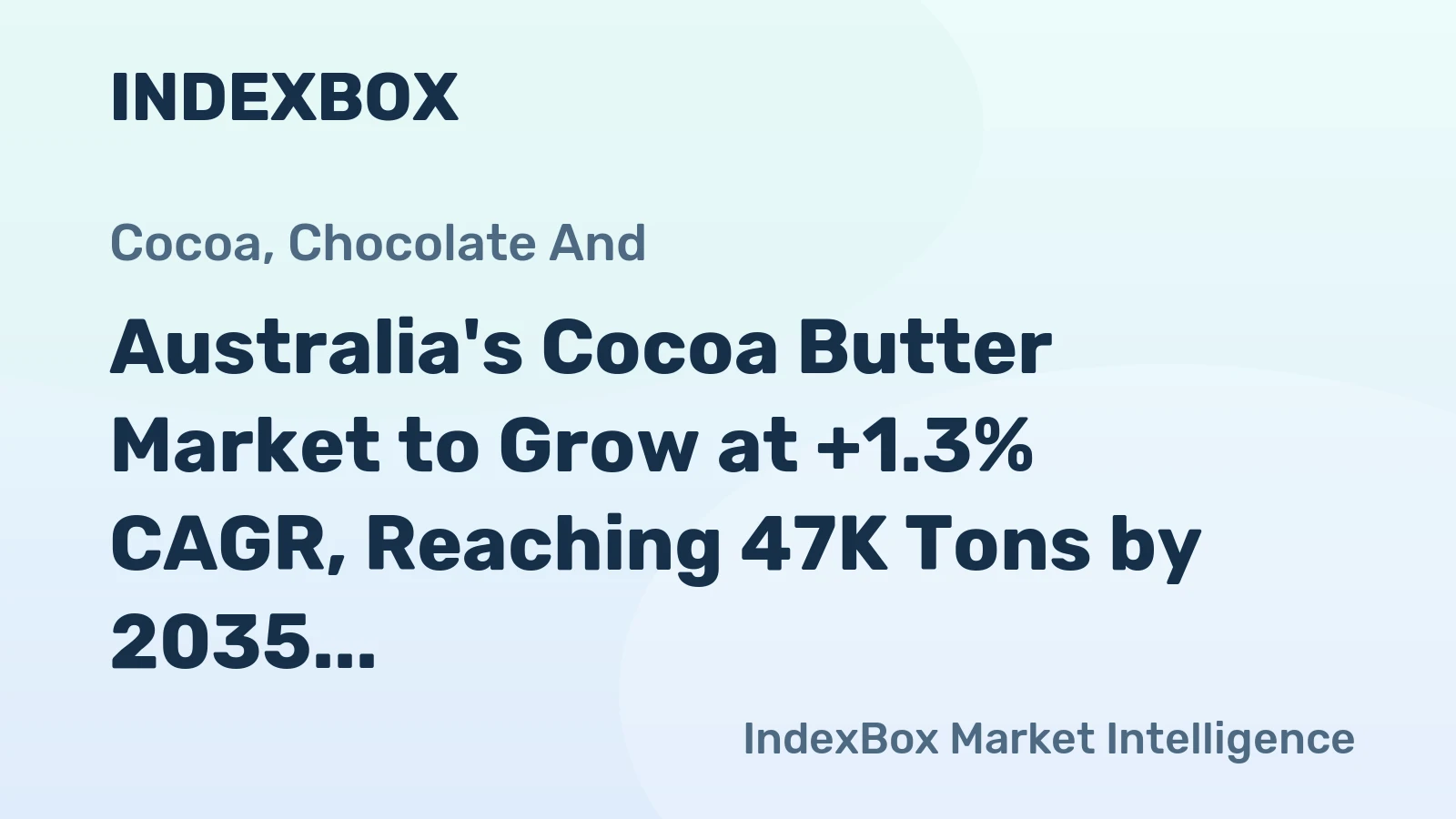Australia's Cocoa Butter Market to Grow at +1.3% CAGR, Reaching 47K Tons by 2035