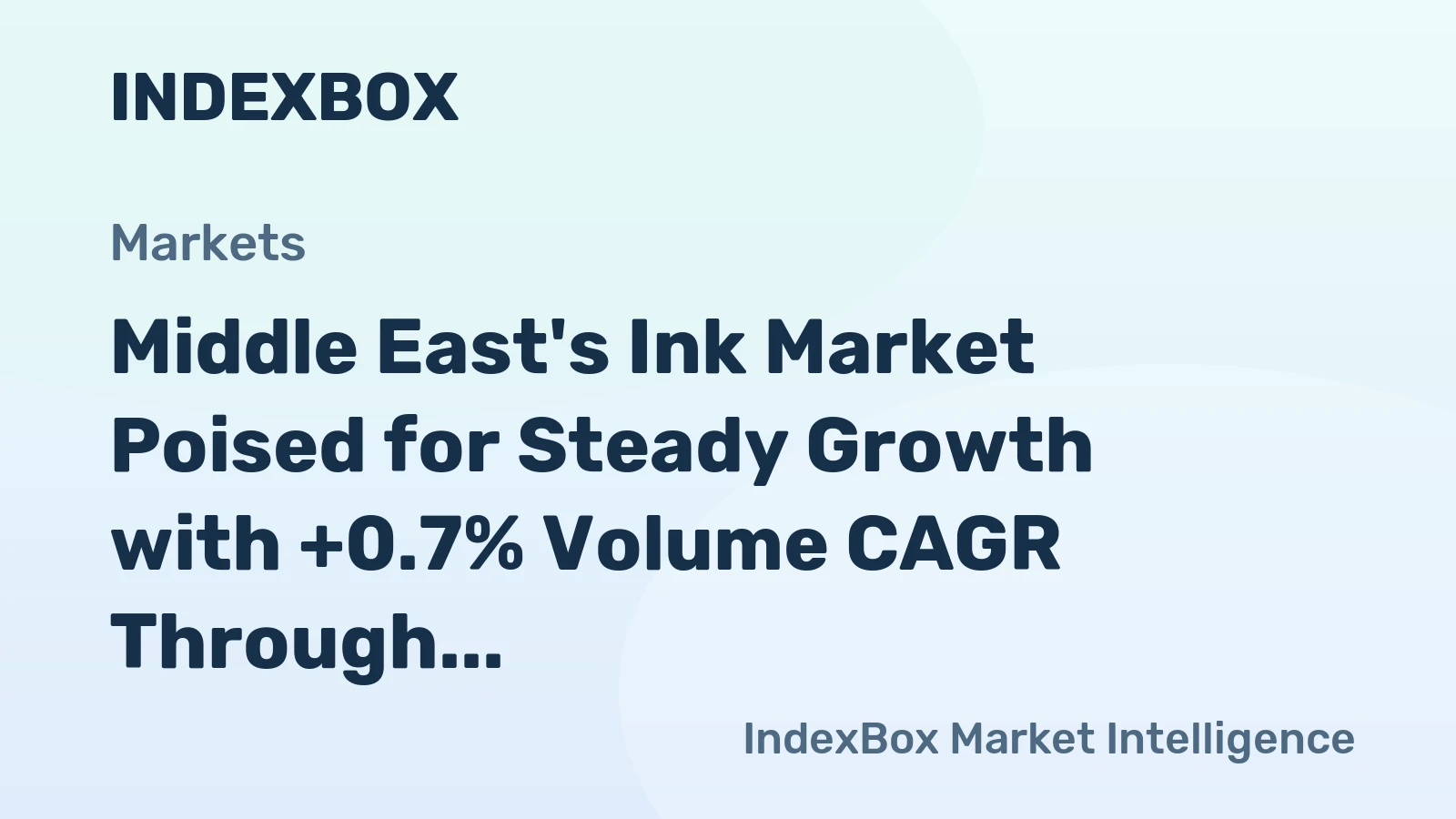 Middle East's Ink Market Poised for Steady Growth with +0.7% Volume CAGR Through 2035