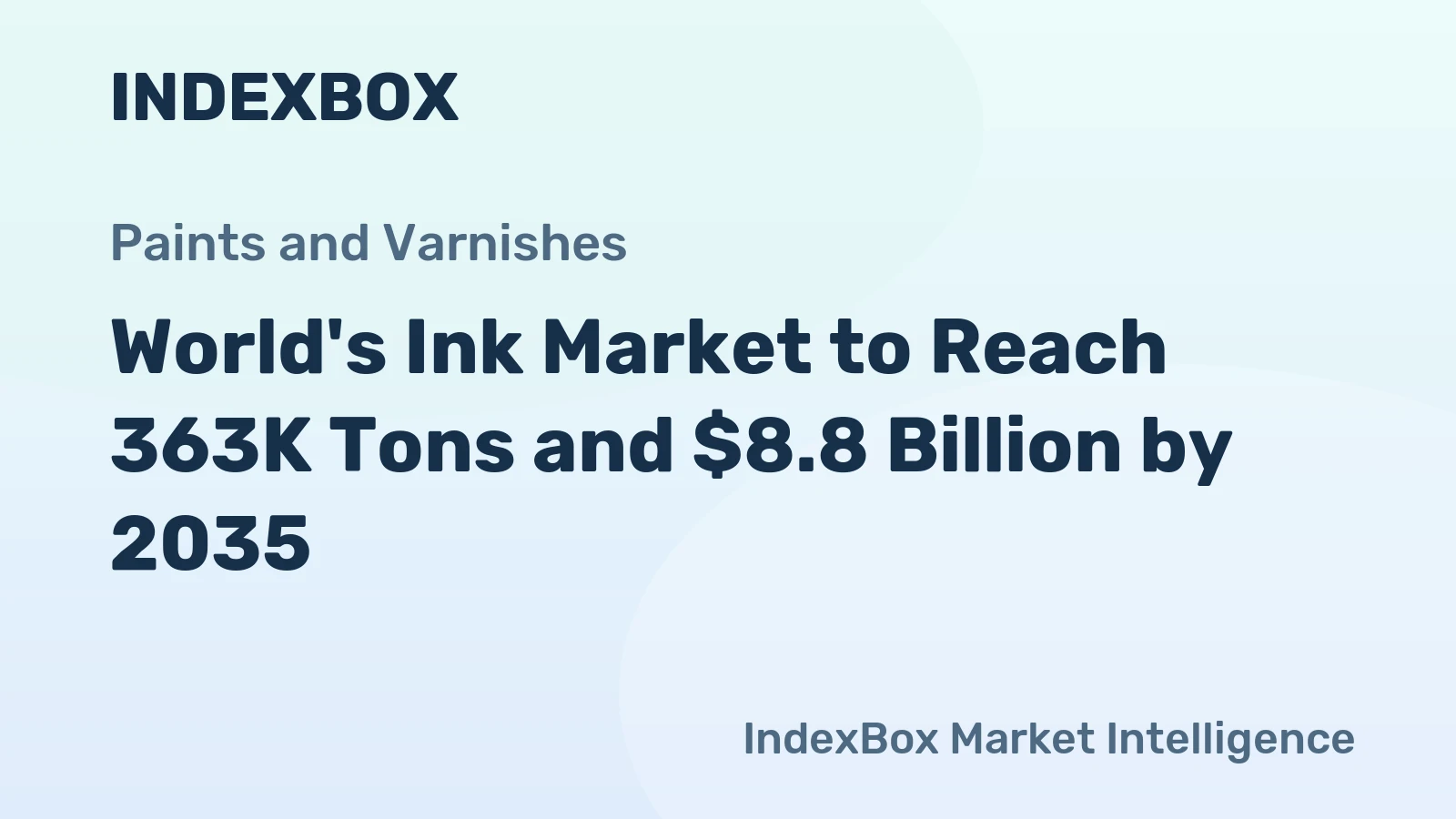 World's Ink Market to Reach 363K Tons and $8.8 Billion by 2035
