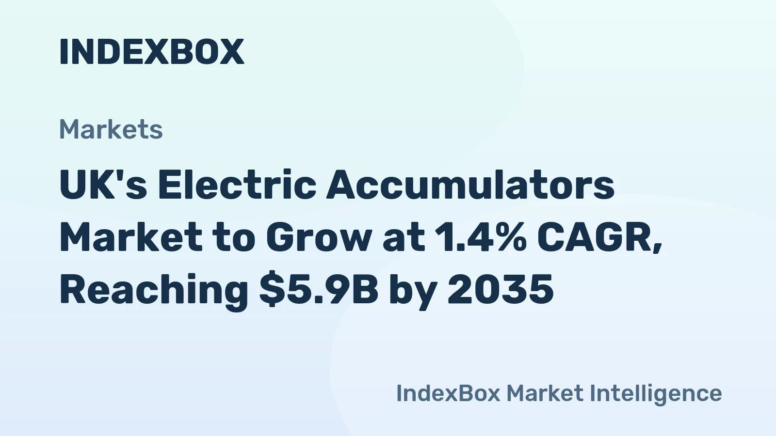 UK's Electric Accumulators Market to Grow at 1.4% CAGR, Reaching $5.9B by 2035