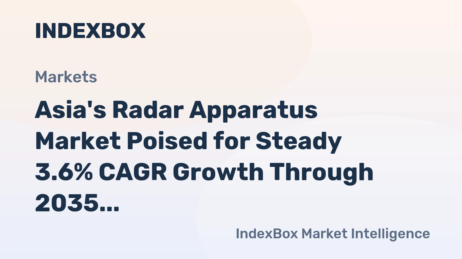 Asia's Radar Apparatus Market Poised for Steady 3.6% CAGR Growth Through 2035