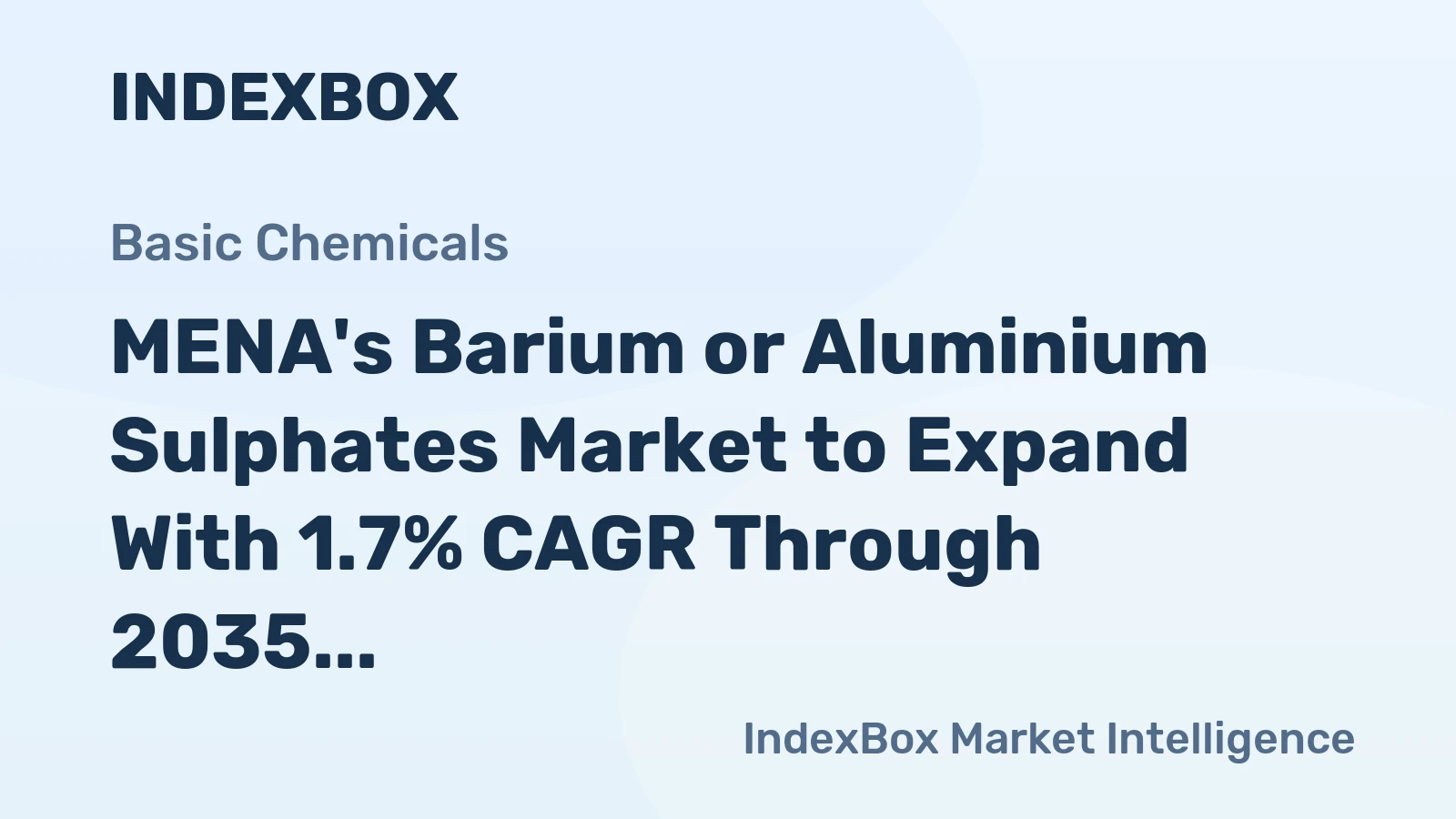 MENA's Barium or Aluminium Sulphates Market to Expand With 1.7% CAGR Through 2035