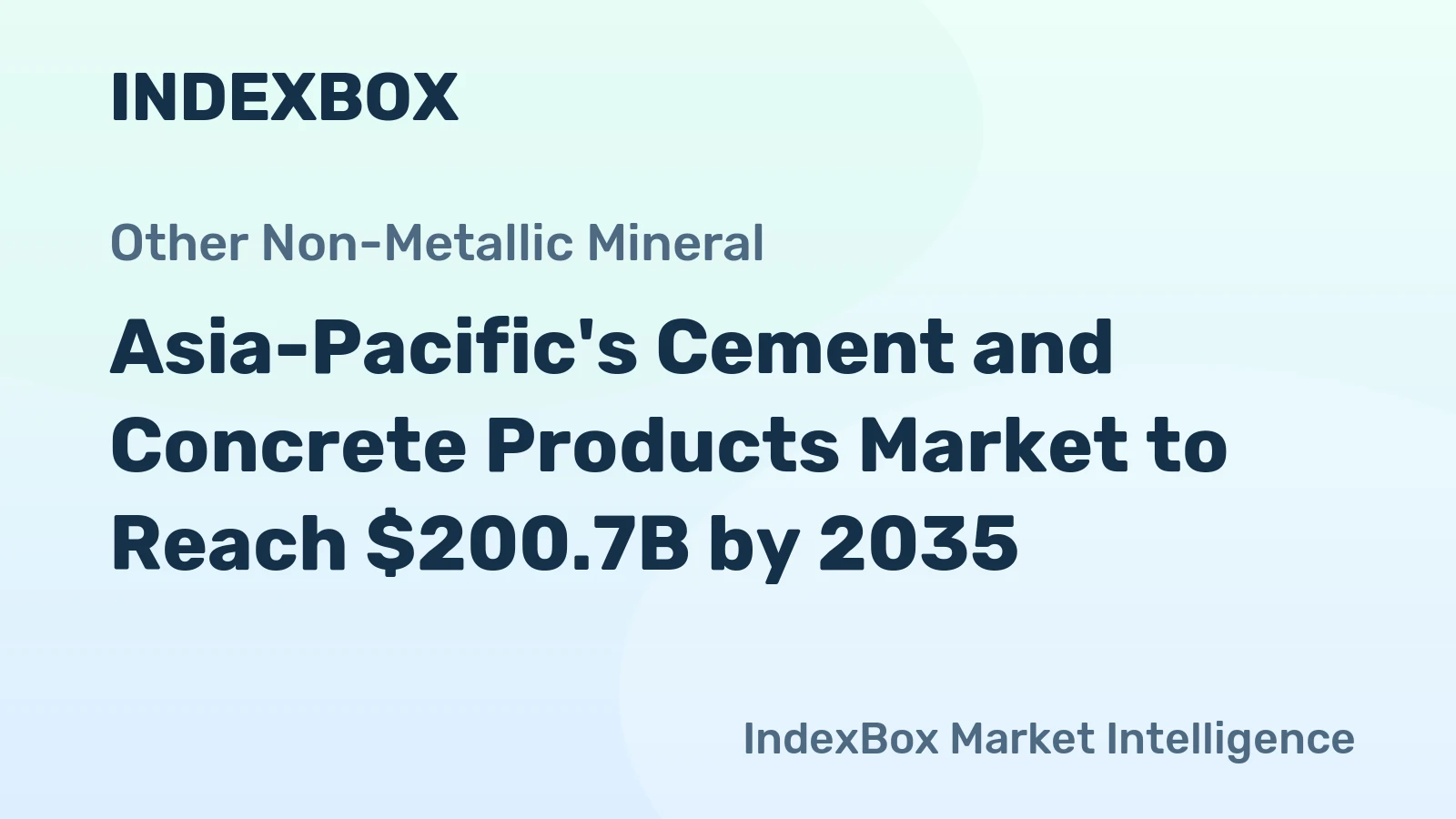 Asia-Pacific's Cement and Concrete Products Market to Reach $200.7B by 2035