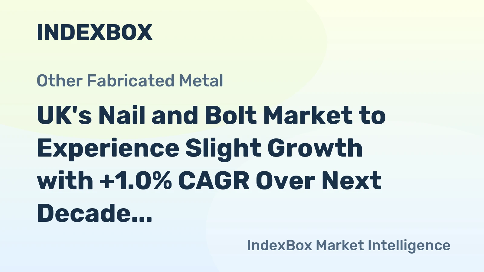 UK's Nail and Bolt Market to Experience Slight Growth with +1.0% CAGR Over Next Decade