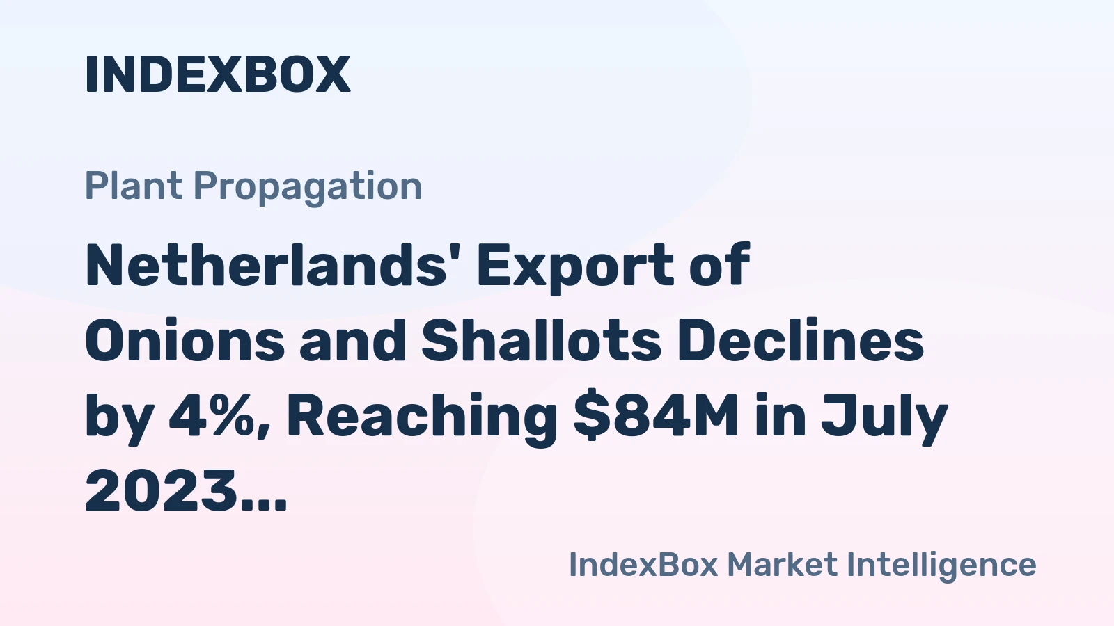 Netherlands' Export of Onions and Shallots Declines by 4%, Reaching $84M in July 2023