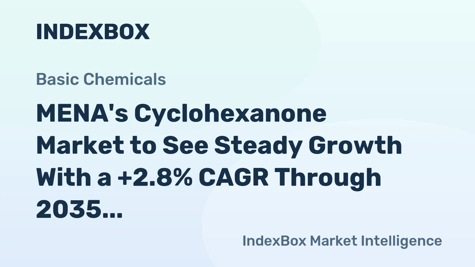 MENA's Cyclohexanone Market to See Steady Growth With a +2.8% CAGR Through 2035