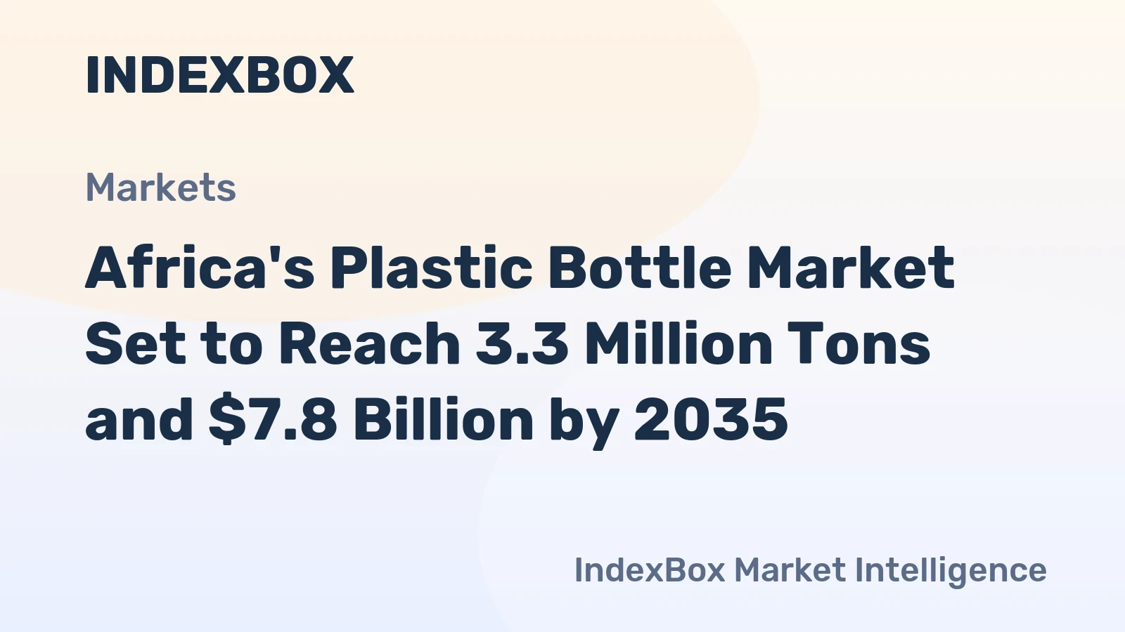 Africa's Plastic Bottle Market Set to Reach 3.3 Million Tons and $7.8 Billion by 2035