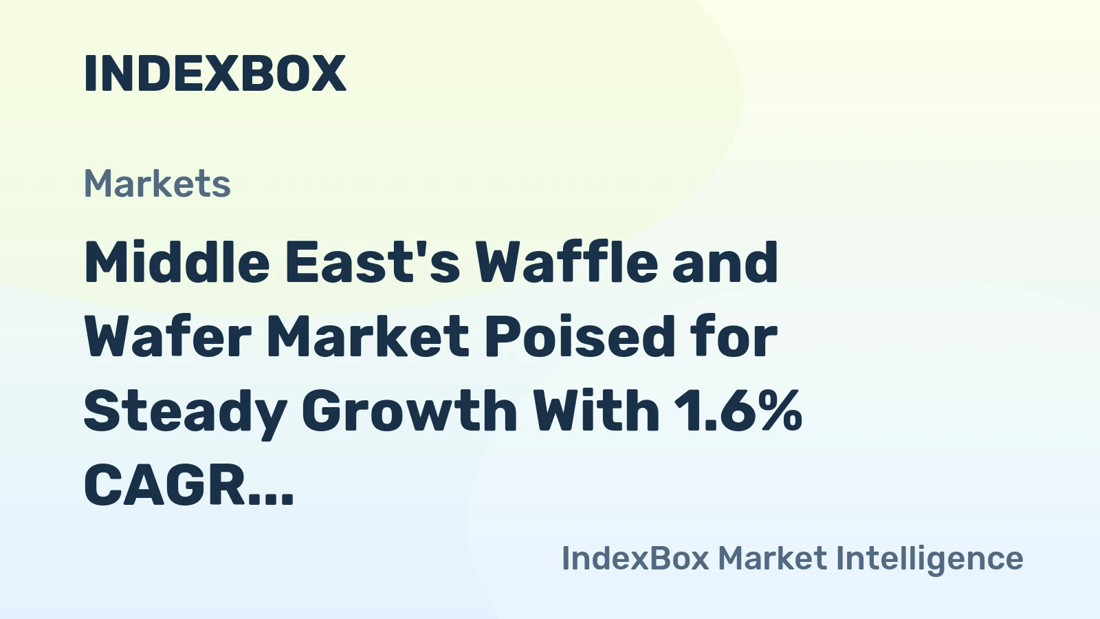 Middle East's Waffle and Wafer Market Poised for Steady Growth With 1.6% CAGR Through 2035