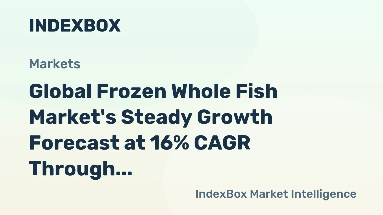 Global Frozen Whole Fish Market's Steady Growth Forecast at 16% CAGR Through 2035