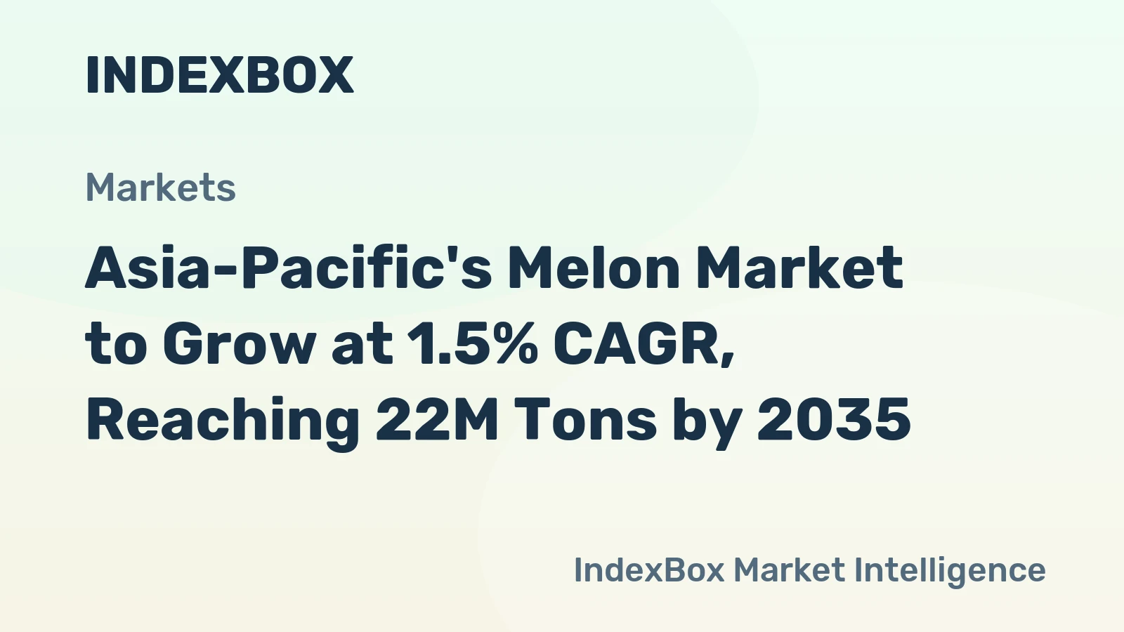 Asia-Pacific's Melon Market to Grow at 1.5% CAGR, Reaching 22M Tons by 2035