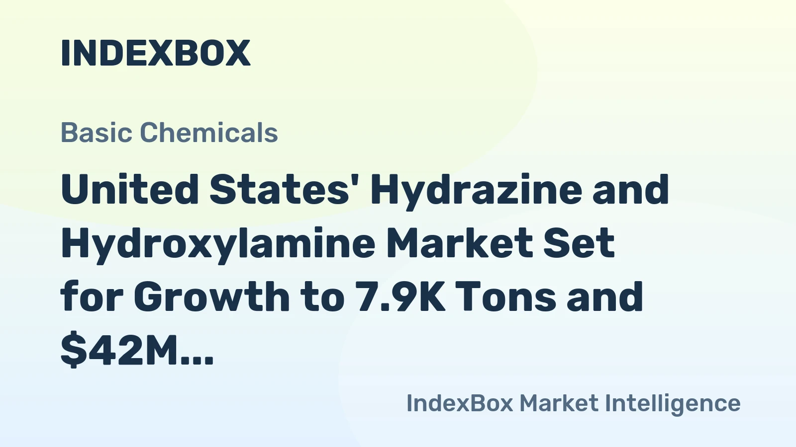 United States' Hydrazine and Hydroxylamine Market Set for Growth to 7.9K Tons and $42M
