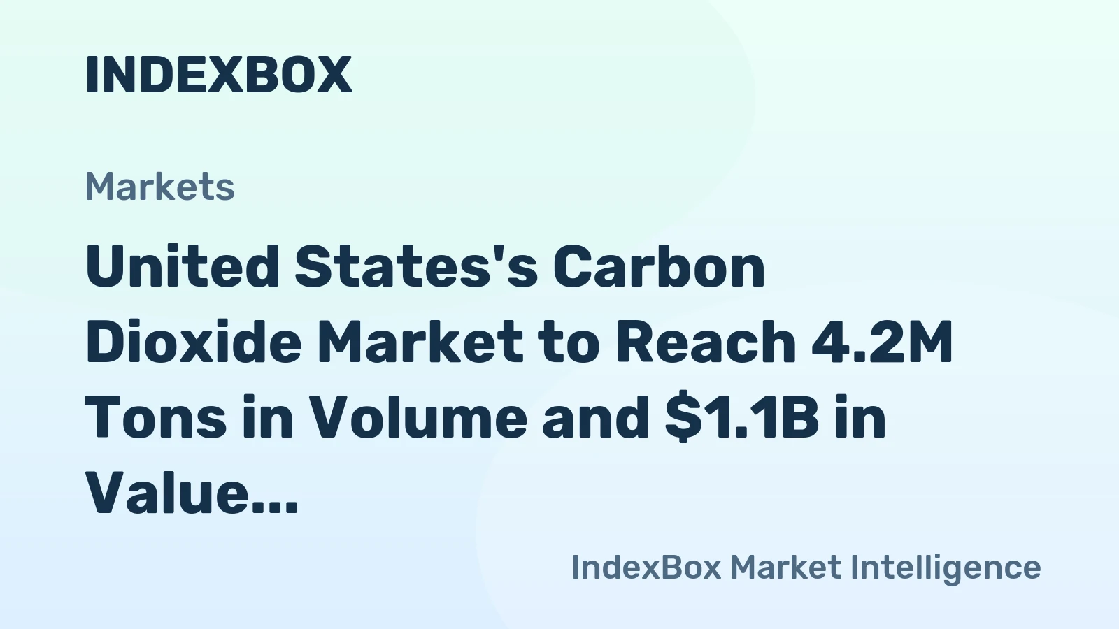 United States's Carbon Dioxide Market to Reach 4.2M Tons in Volume and $1.1B in Value by 2035