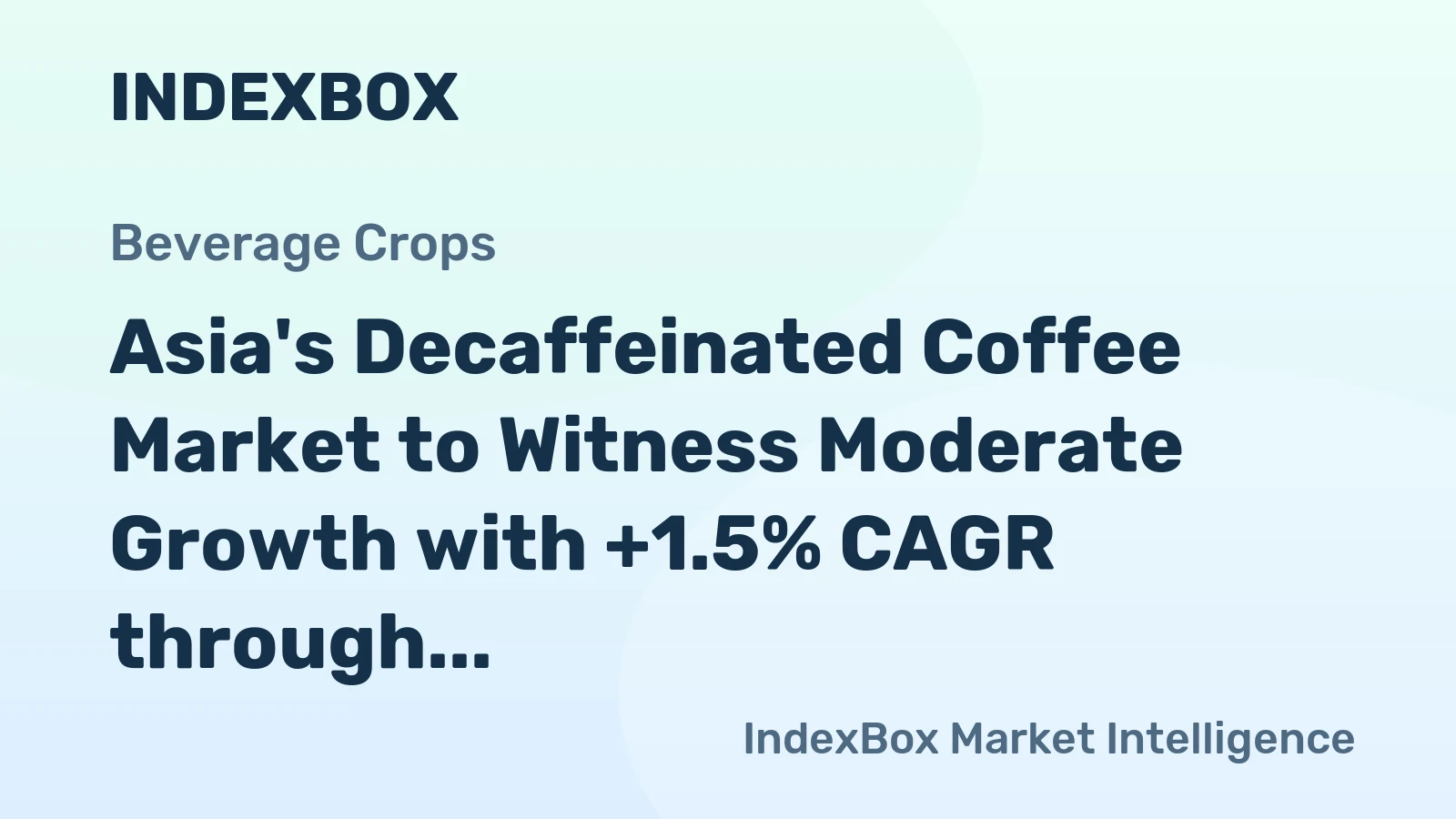 Asia's Decaffeinated Coffee Market to Witness Moderate Growth with +1.5% CAGR through 2035