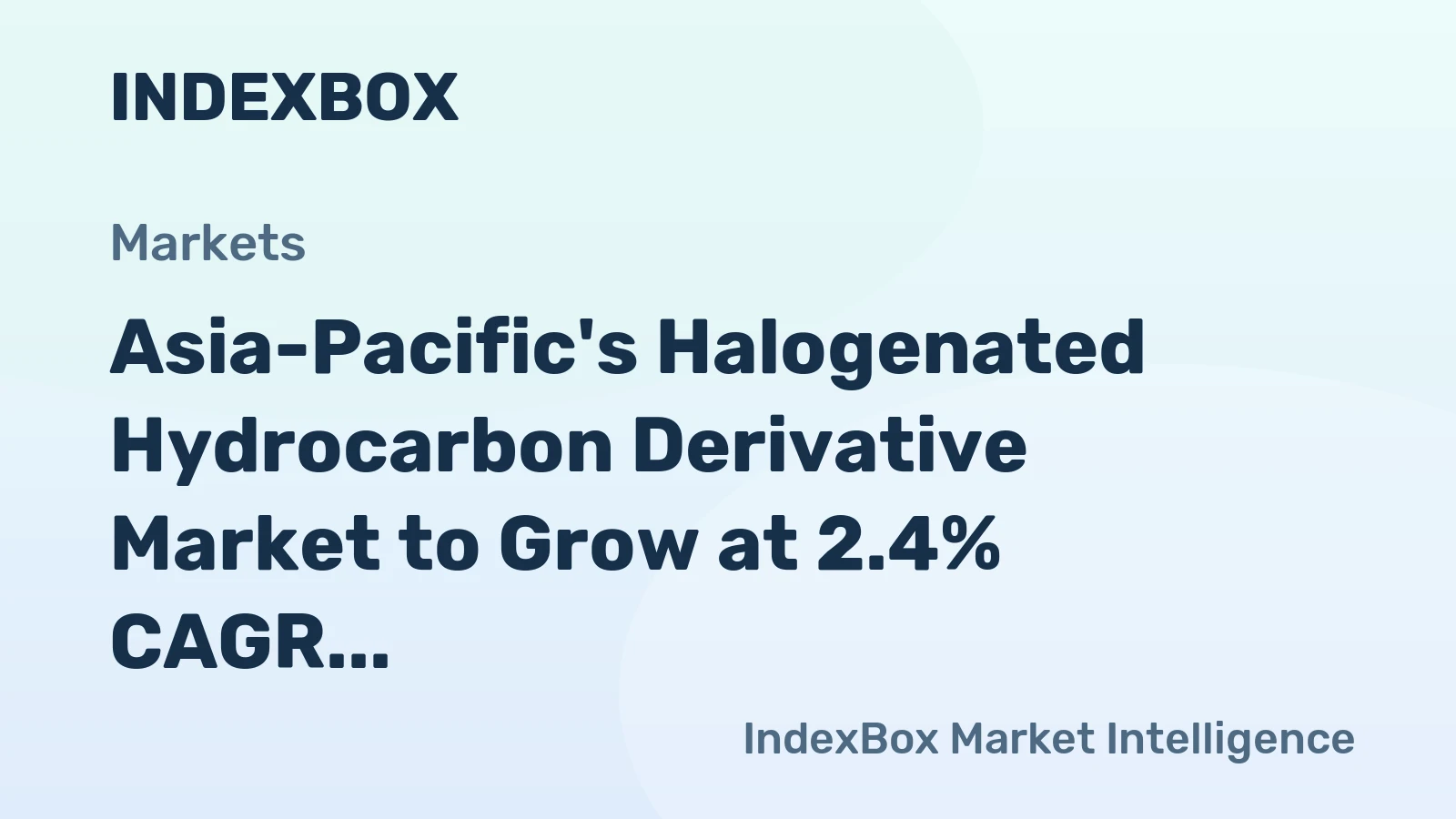 Asia-Pacific's Halogenated Hydrocarbon Derivative Market to Grow at 2.4% CAGR, Reaching $30.8B by 2035