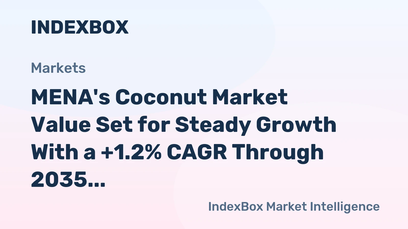 MENA's Coconut Market Value Set for Steady Growth With a +1.2% CAGR Through 2035