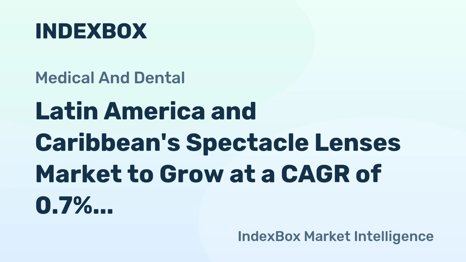 Latin America and Caribbean's Spectacle Lenses Market to Grow at a CAGR of 0.7% until 2035, Reaching $968M