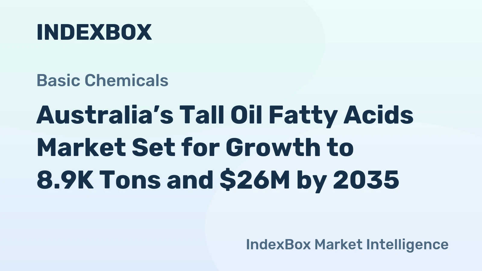 Australia’s Tall Oil Fatty Acids Market Set for Growth to 8.9K Tons and $26M by 2035