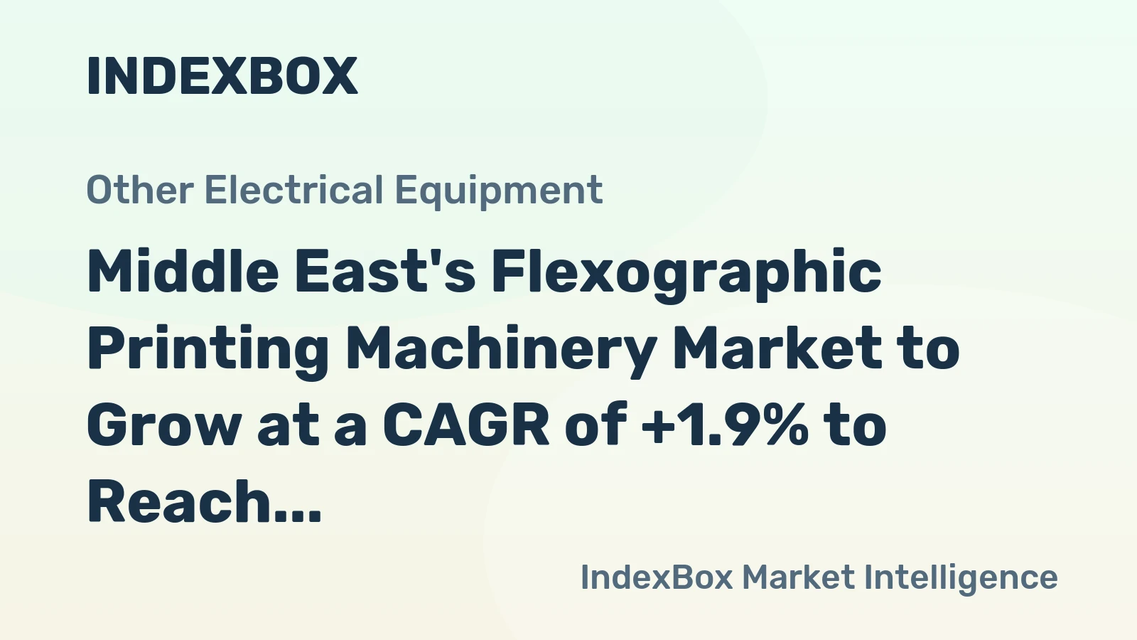Middle East's Flexographic Printing Machinery Market to Grow at a CAGR of +1.9% to Reach $157M by 2035