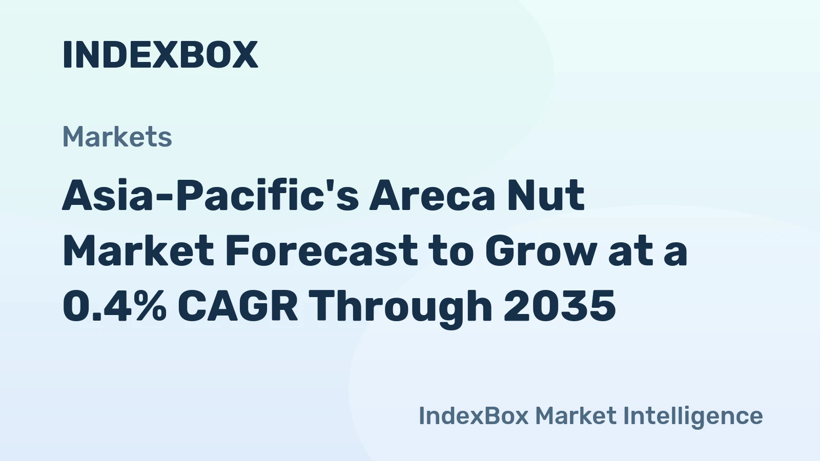 Asia-Pacific's Areca Nut Market Forecast to Grow at a 0.4% CAGR Through 2035