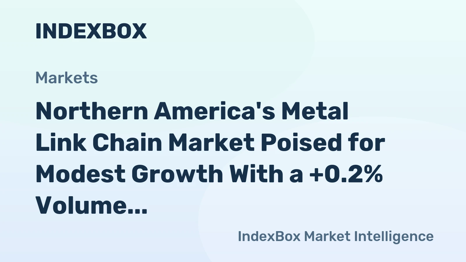 Northern America's Metal Link Chain Market Poised for Modest Growth With a +0.2% Volume CAGR
