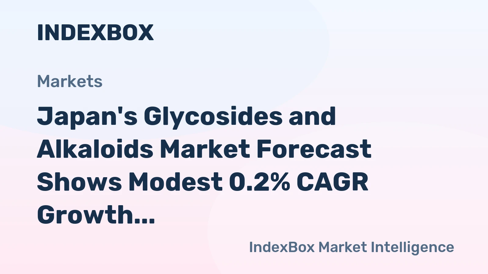 Japan's Glycosides and Alkaloids Market Forecast Shows Modest 0.2% CAGR Growth Through 2035