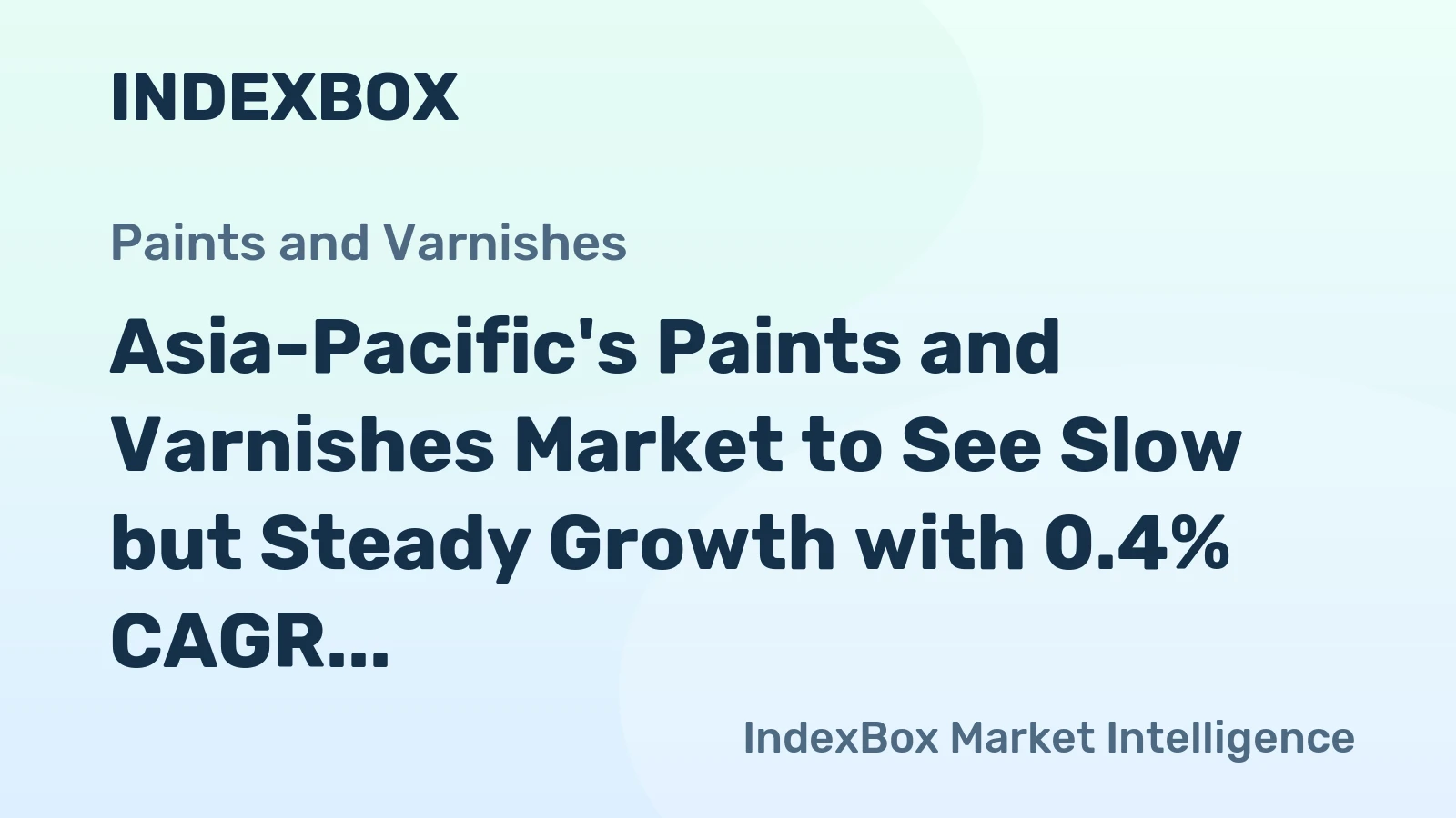 Asia-Pacific's Paints and Varnishes Market to See Slow but Steady Growth with 0.4% CAGR