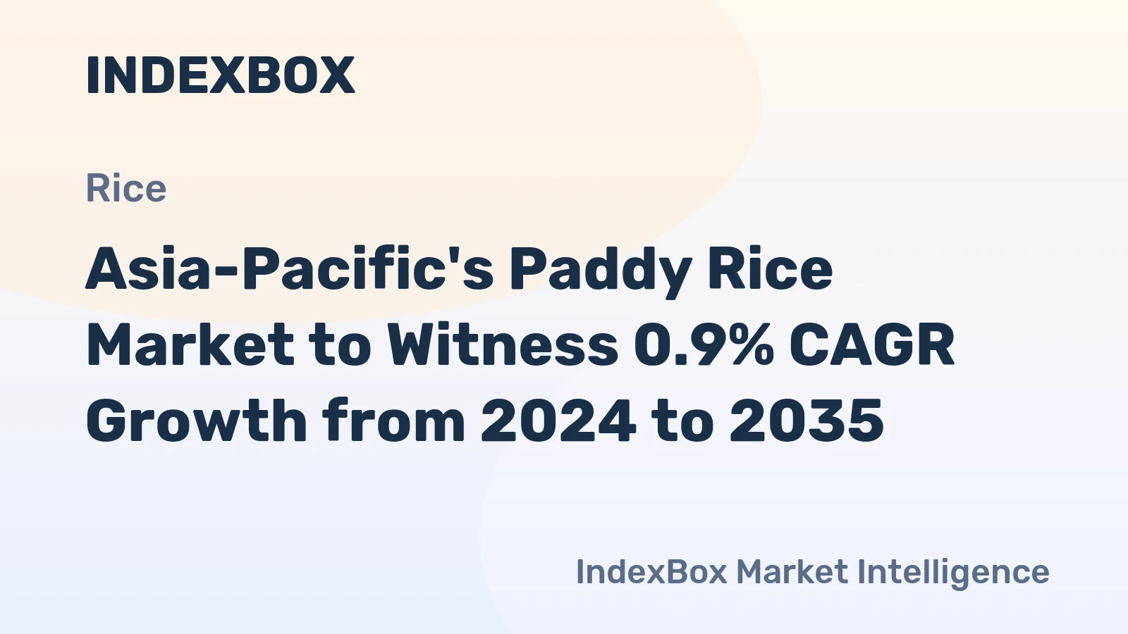 Asia-Pacific's Paddy Rice Market to Witness 0.9% CAGR Growth from 2024 to 2035