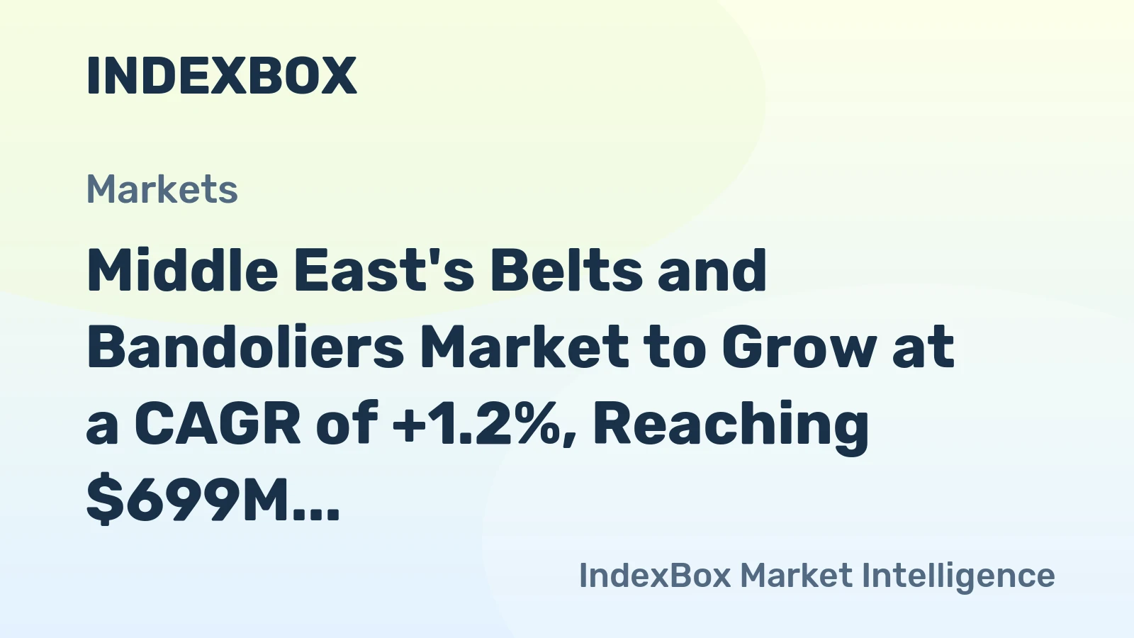Middle East's Belts and Bandoliers Market to Grow at a CAGR of +1.2%, Reaching $699M by 2035