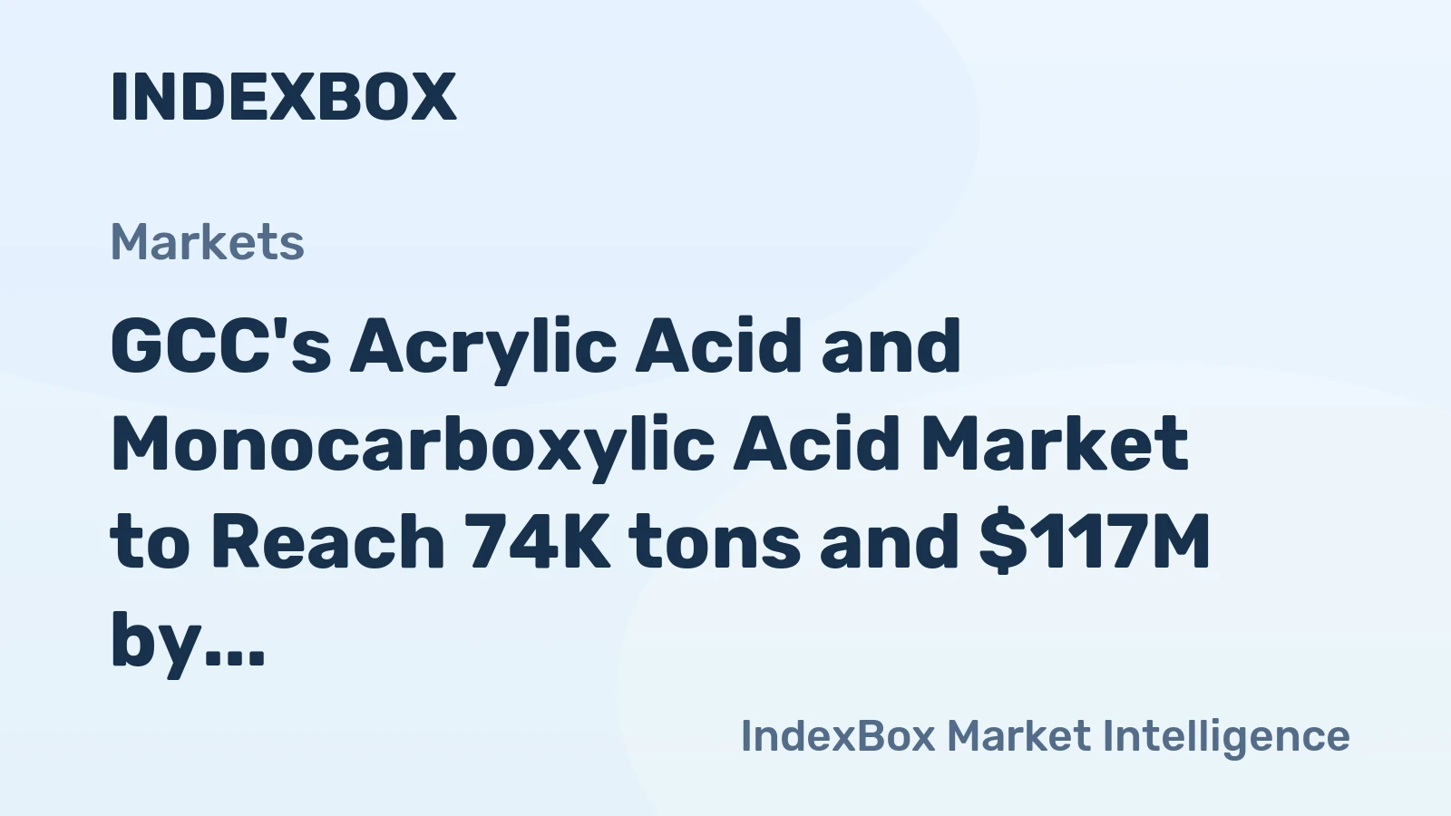 GCC's Acrylic Acid and Monocarboxylic Acid Market to Reach 74K tons and $117M by 2035