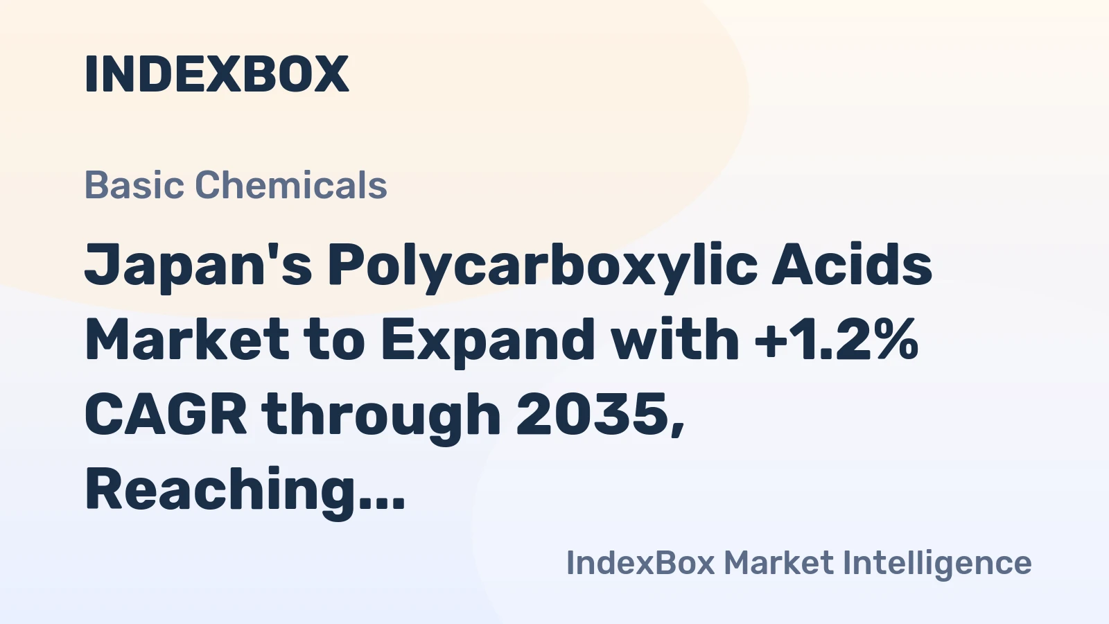 Japan's Polycarboxylic Acids Market to Expand with +1.2% CAGR through 2035, Reaching 1.1M tons
