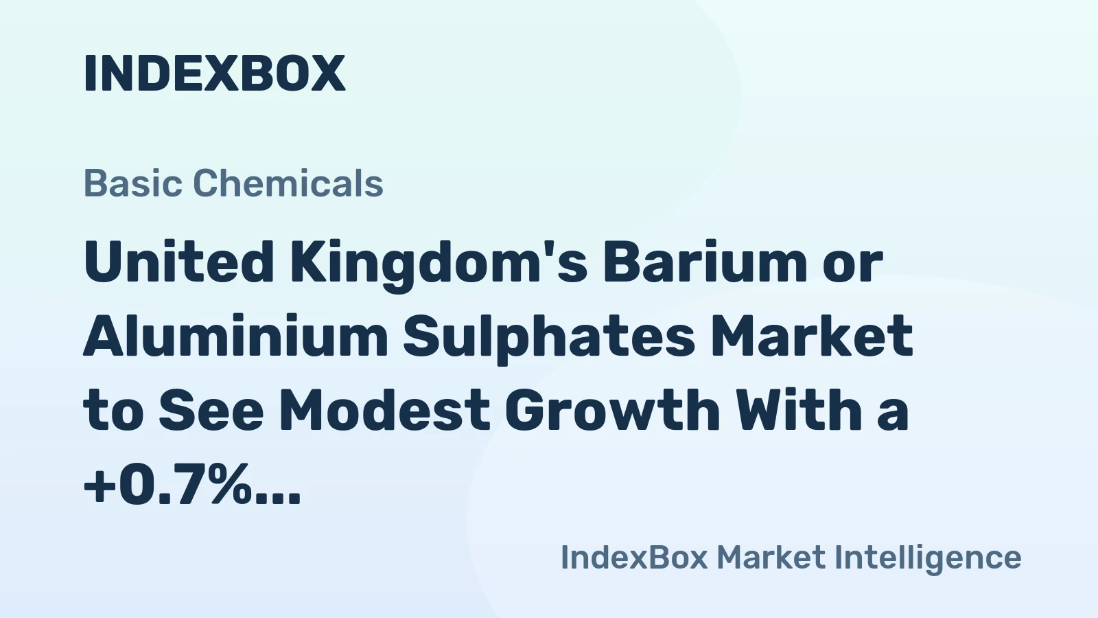United Kingdom's Barium or Aluminium Sulphates Market to See Modest Growth With a +0.7% CAGR