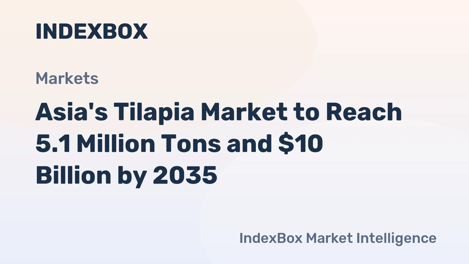 Asia's Tilapia Market to Reach 5.1 Million Tons and $10 Billion by 2035