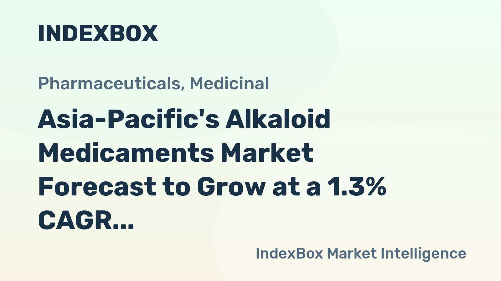 Asia-Pacific's Alkaloid Medicaments Market Forecast to Grow at a 1.3% CAGR