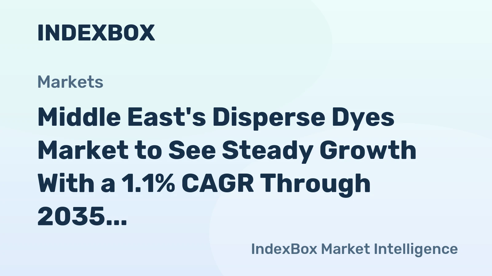 Middle East's Disperse Dyes Market to See Steady Growth With a 1.1% CAGR Through 2035