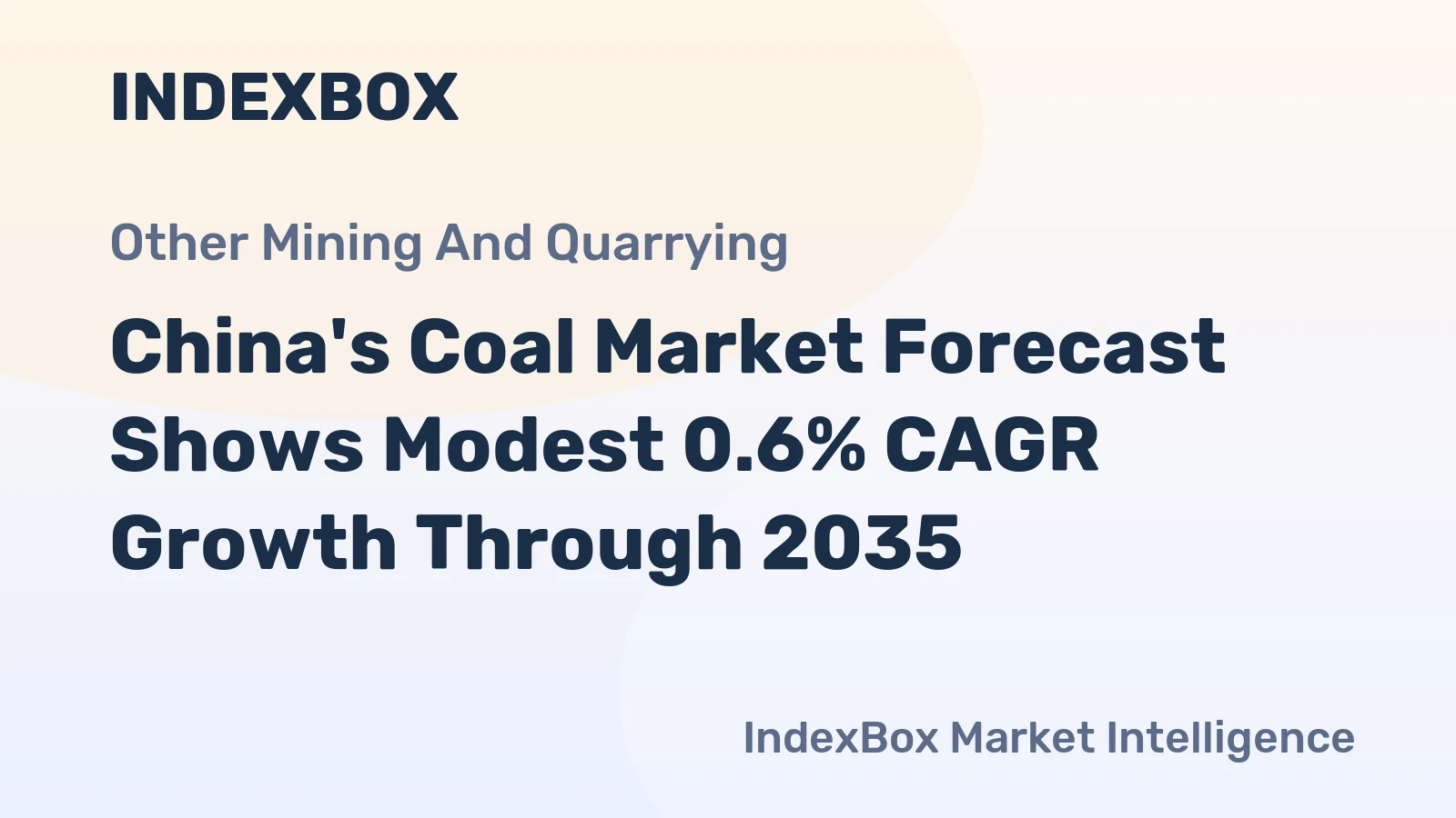 China's Coal Market Forecast Shows Modest 0.6% CAGR Growth Through 2035