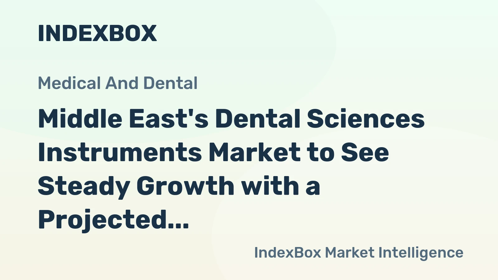 Middle East's Dental Sciences Instruments Market to See Steady Growth with a Projected CAGR of +2.0% leading to $1.1B in Market Value by 2035