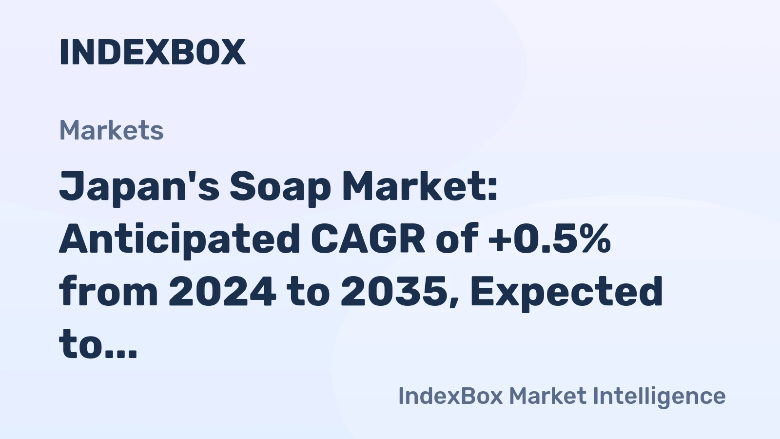 Japan's Soap Market: Anticipated CAGR of +0.5% from 2024 to 2035, Expected to Reach 90K tons