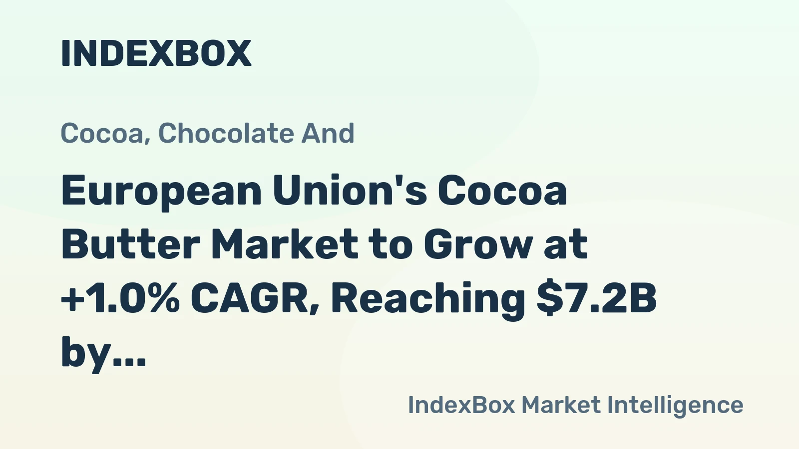 European Union's Cocoa Butter Market to Grow at +1.0% CAGR, Reaching $7.2B by 2035