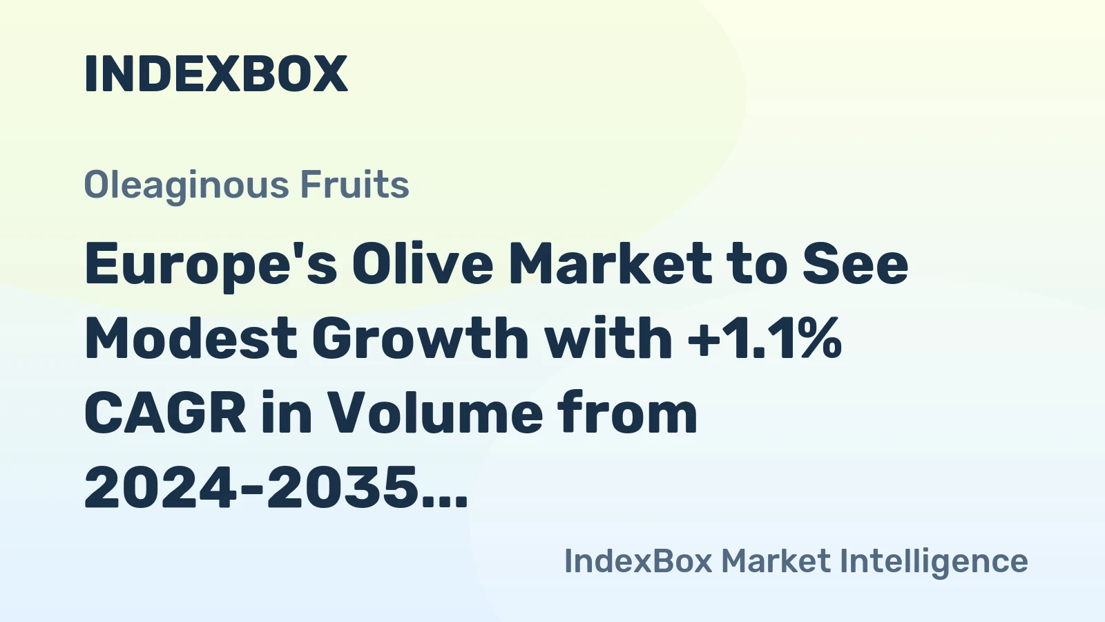 Europe's Olive Market to See Modest Growth with +1.1% CAGR in Volume from 2024-2035