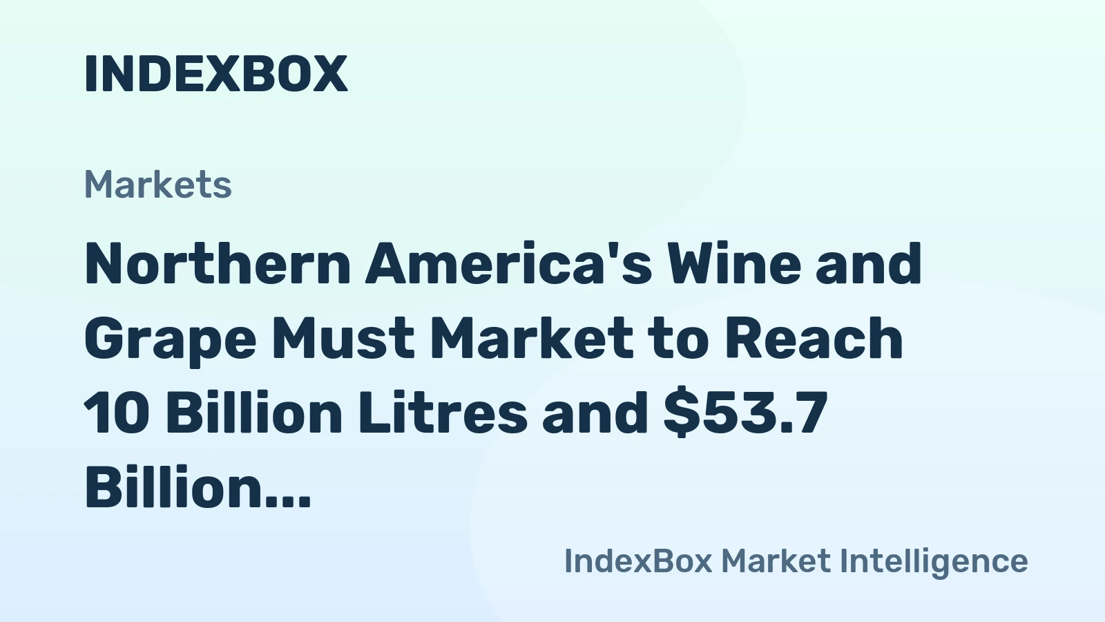 Northern America's Wine and Grape Must Market to Reach 10 Billion Litres and $53.7 Billion in Value