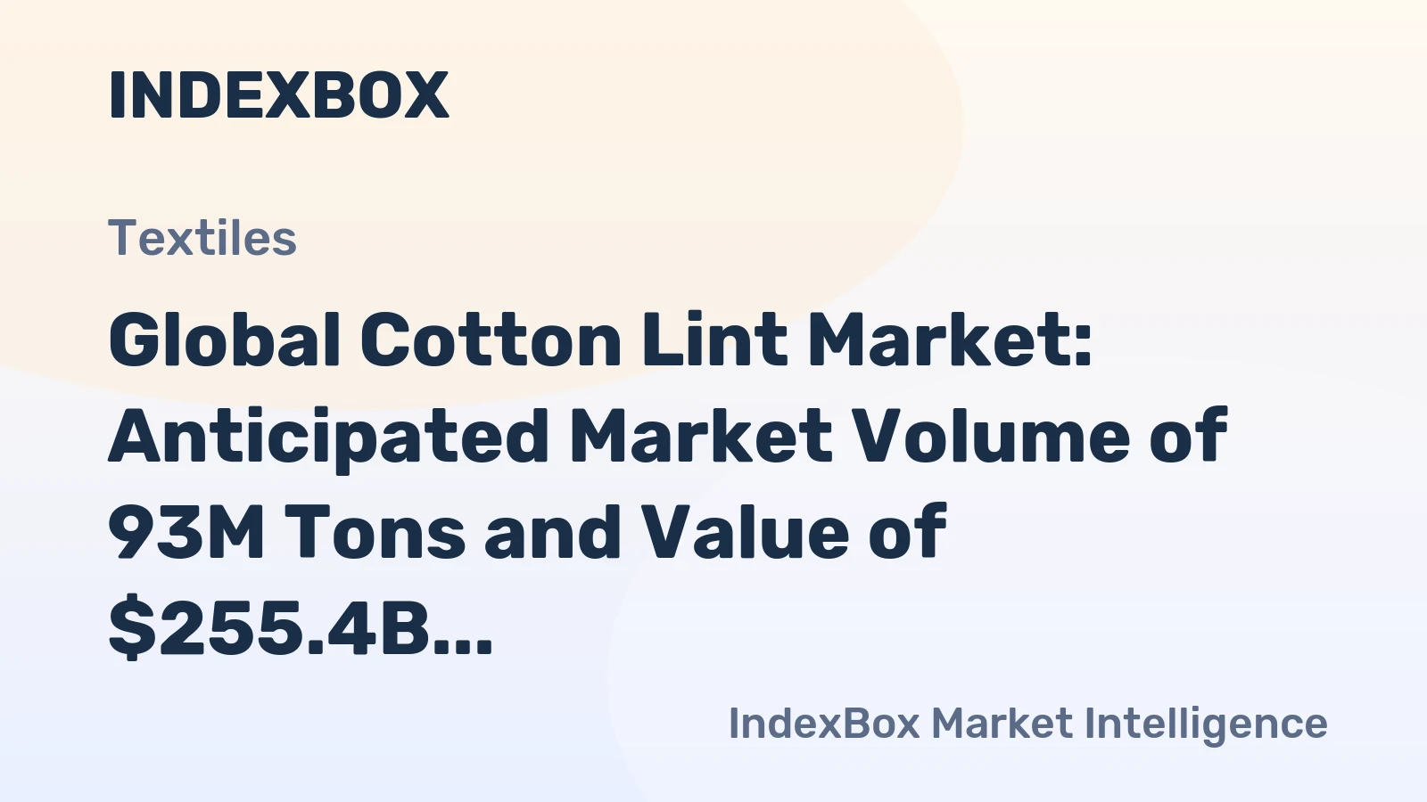 Global Cotton Lint Market: Anticipated Market Volume of 93M Tons and Value of $255.4B by 2035