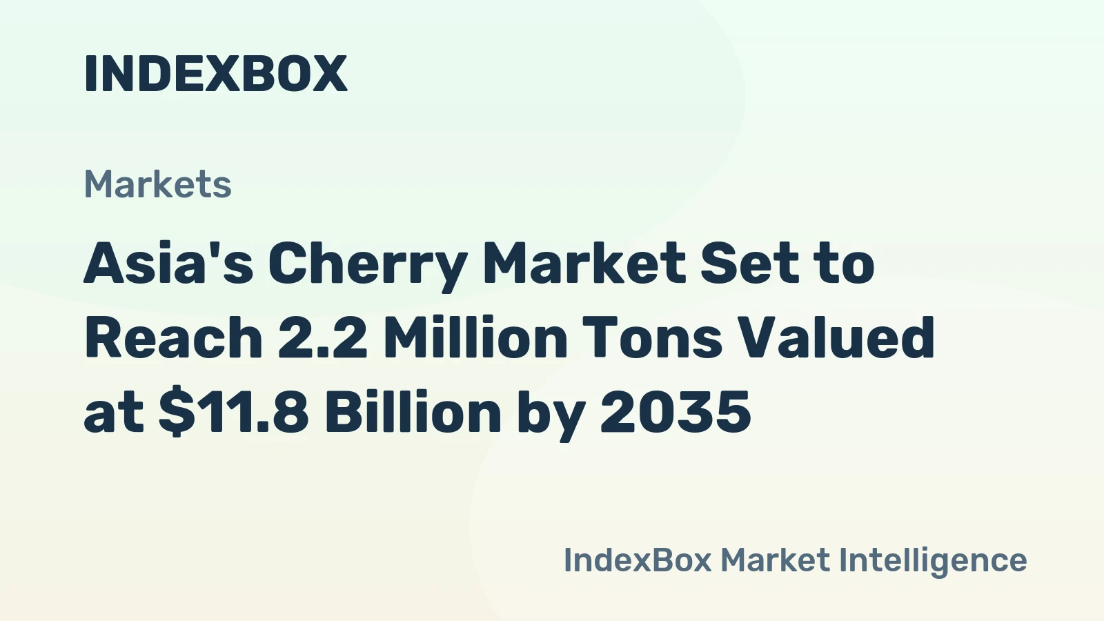 Asia's Cherry Market Set to Reach 2.2 Million Tons Valued at $11.8 Billion by 2035